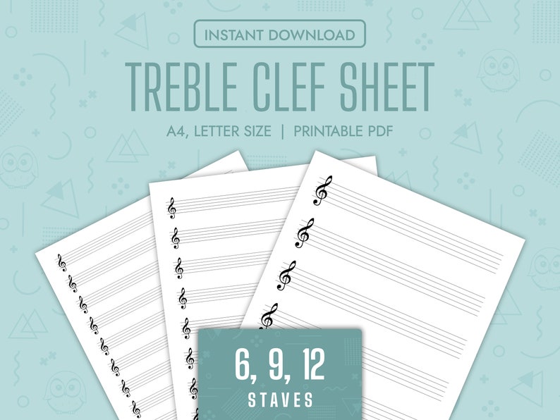 Treble Clef Sheet Blank Music Sheet Printable Treble Clef Sheet ...