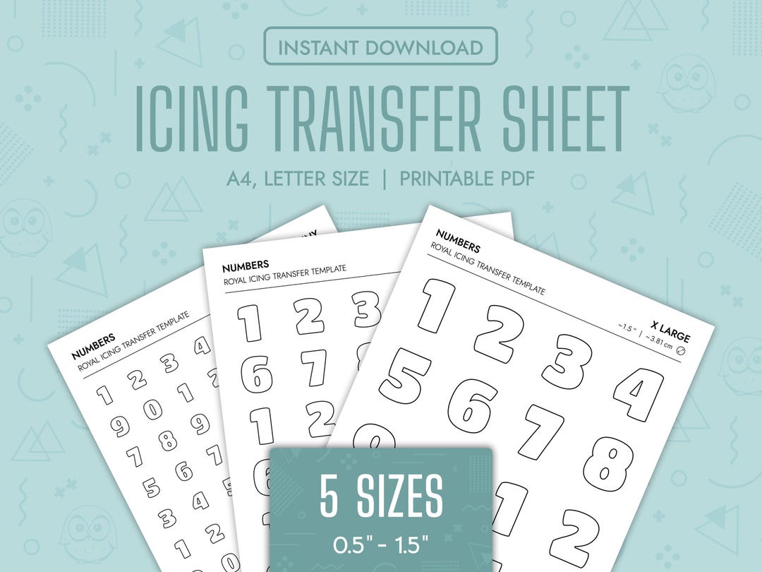 Numbers Royal Icing Transfer Sheets Printable Numbers Royal Icing ...