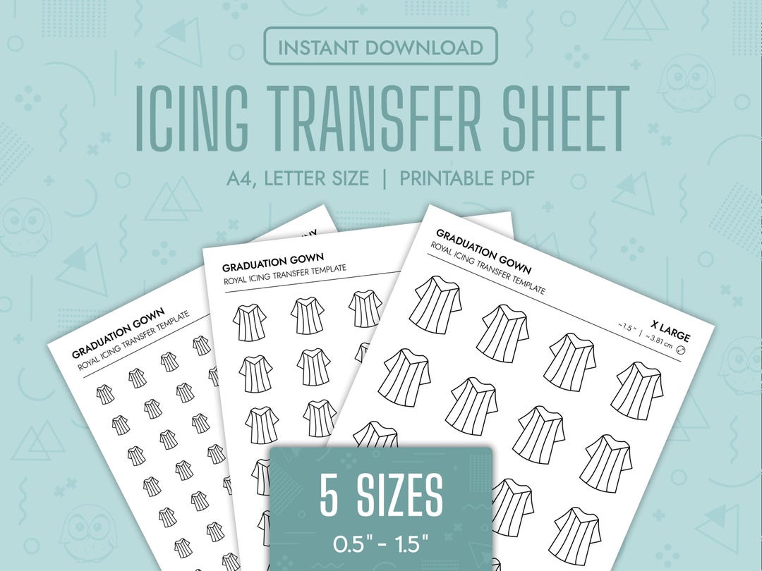 Graduation Gown Royal Icing Transfer Sheets Printable Graduation Gown ...