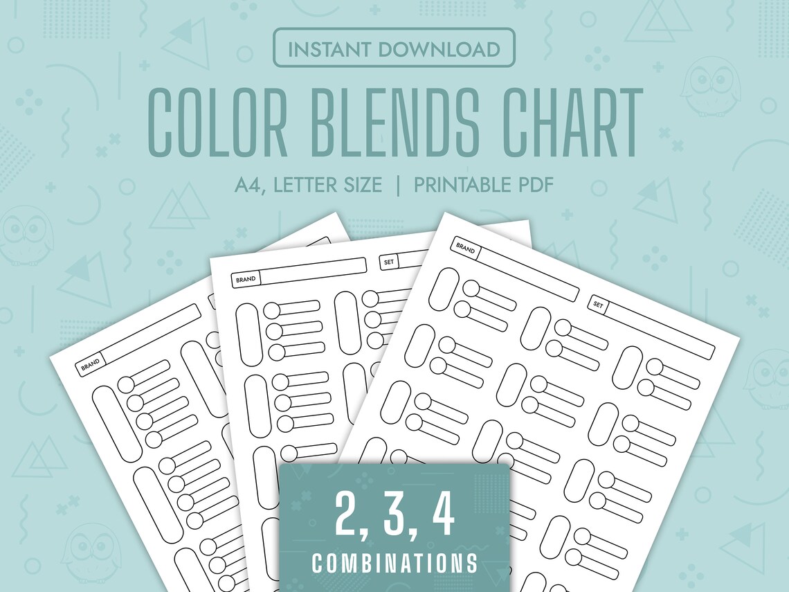 Color Blends Chart Color Combinations Chart Printable Color Blend ...