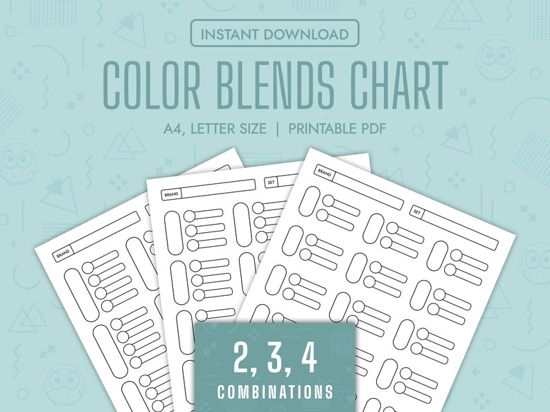 Color Blends Chart Color Combinations Chart Printable Color Blend ...
