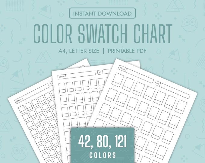Color Swatch Chart Color Swatch Template DIY Color Swatch Marker ...
