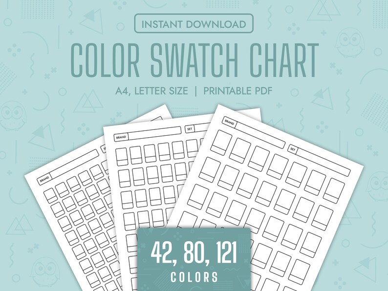 Color Swatch Chart Blank Color Chart Printable Color Swatch Template ...