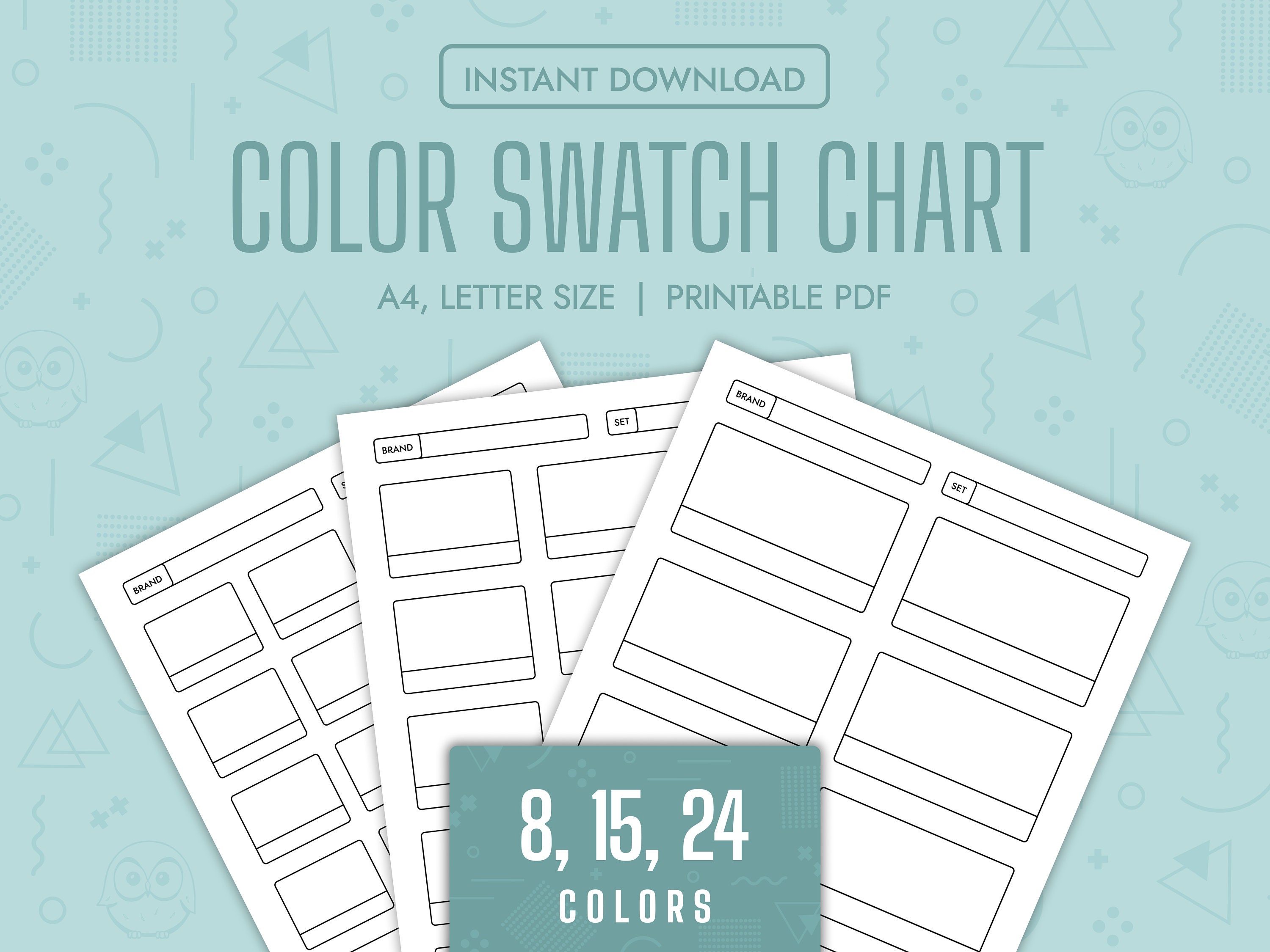 Color Swatch Chart Blank Color Chart Printable Color Swatch Template ...