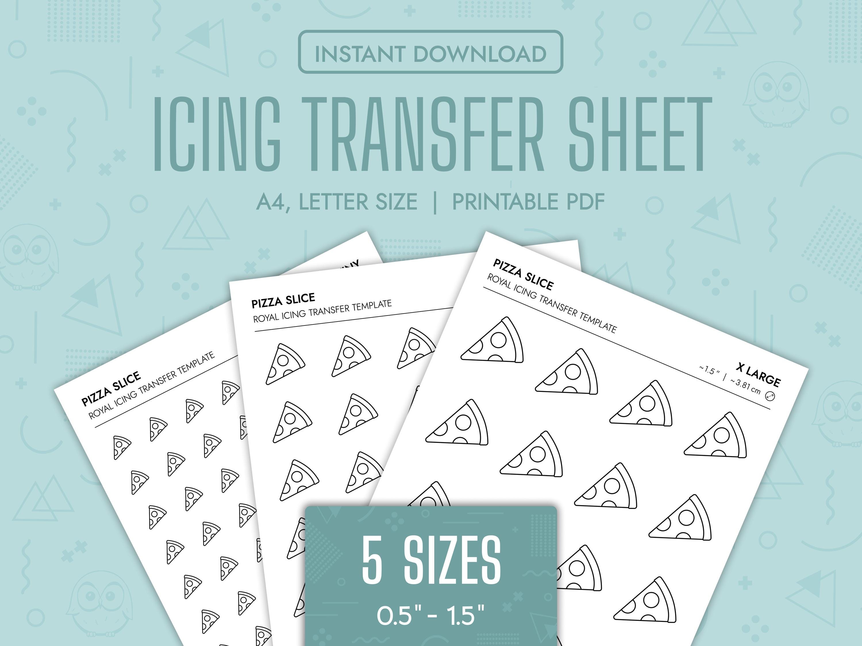 Pizza Royal Icing Transfer Sheets Printable Pizza Slice Royal Icing ...