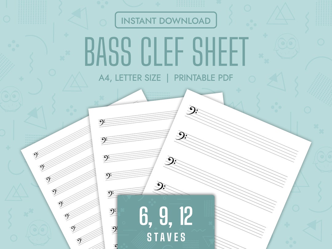 Bass Clef Sheet Blank Music Sheet Printable Bass Clef Sheet Template ...