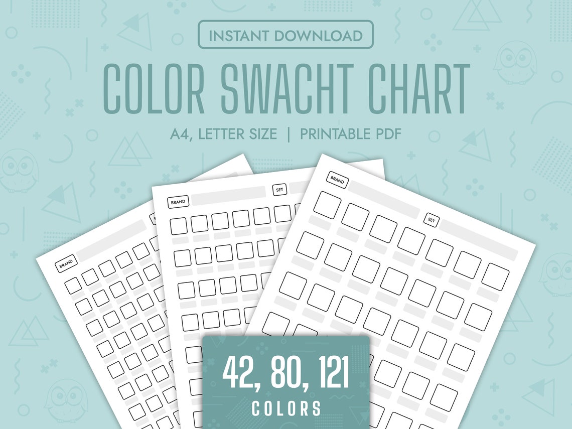 Color Swatch Chart Blank Color Chart Printable Color Swatch Template ...