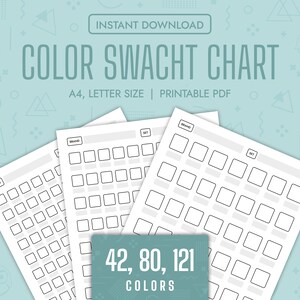 Color Swatch Chart Blank Color Chart Printable Color Swatch Template ...