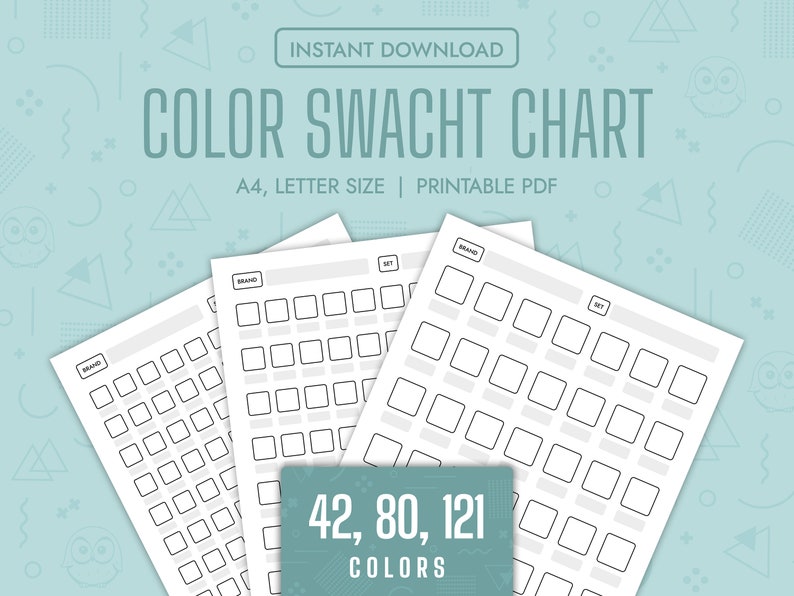 Color Swatch Chart Blank Color Chart Printable Color Swatch Template ...