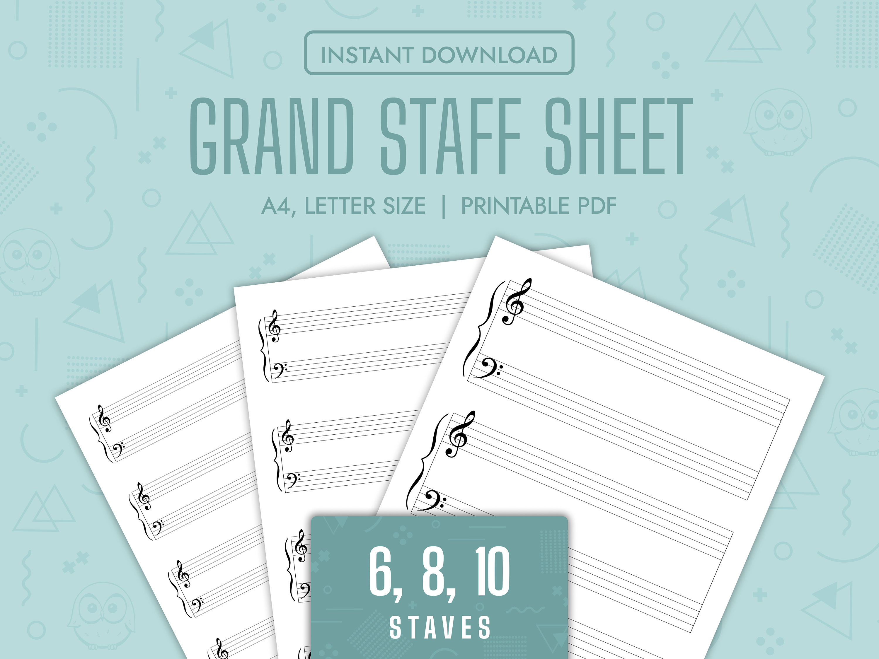 Grand Staff Sheet Blank Piano Sheet Music Printable Grand Staff Sheet ...