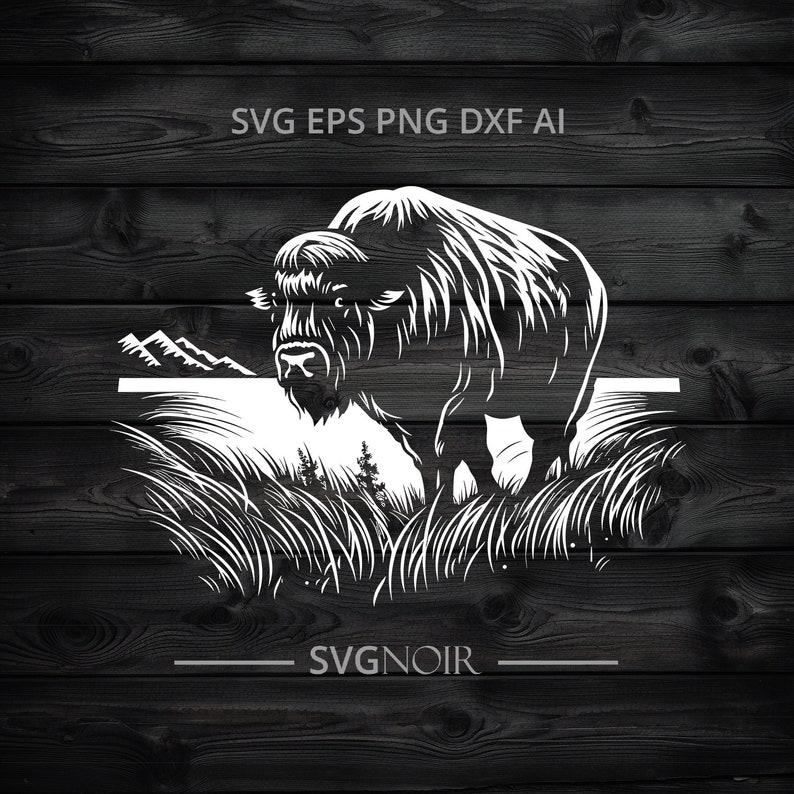 Bison Svg Vector Graphic PNG EPS Dxf SVG Ai - Etsy