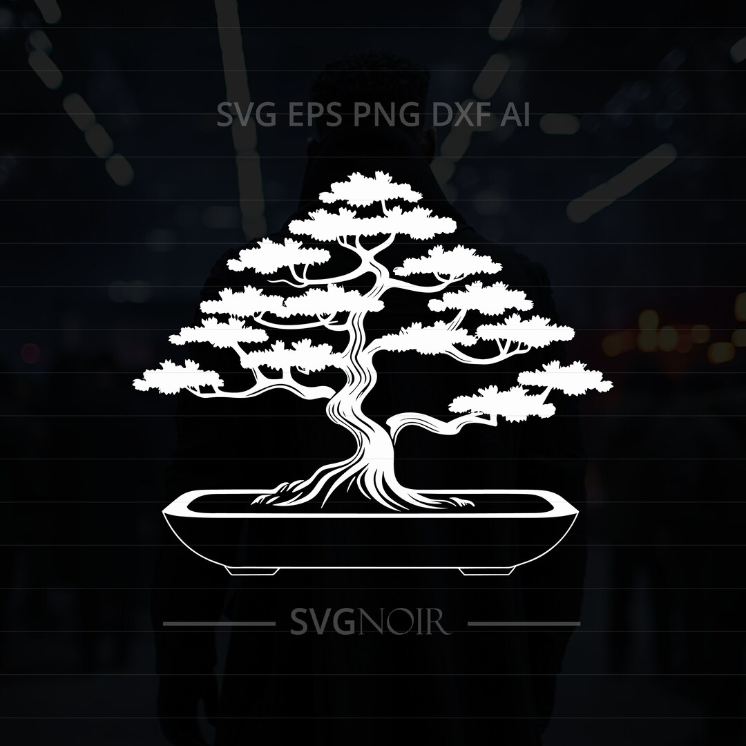 Bonsai Tree Vector Clipart in SVG, Ai, DXF, Eps, PNG Cricut, Silhouette ...