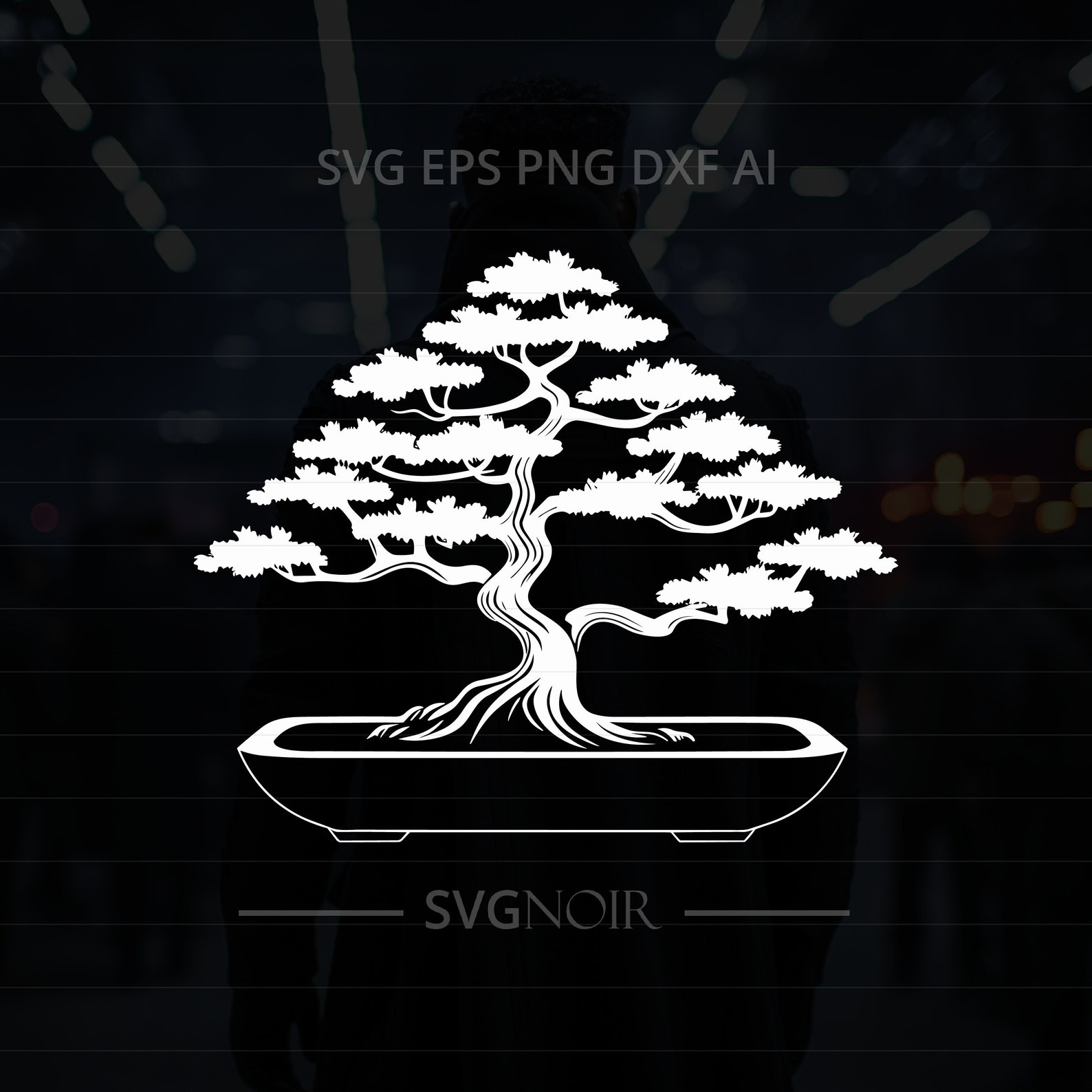 Bonsai Tree Vector Clipart in SVG, Ai, DXF, Eps, PNG Cricut, Silhouette ...