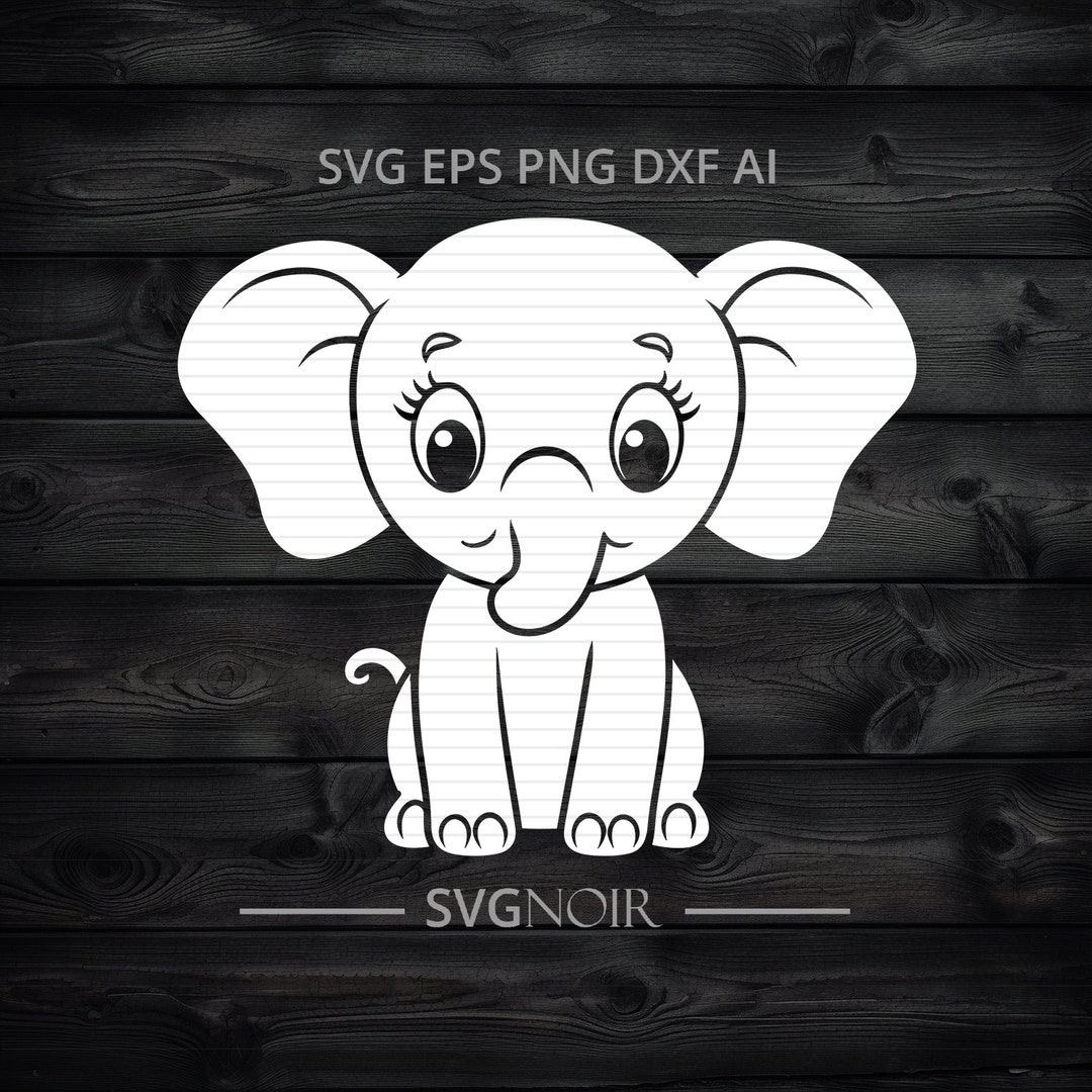Baby Elephant Vector Clipart in SVG, Ai, DXF, Eps, PNG | Cricut ...