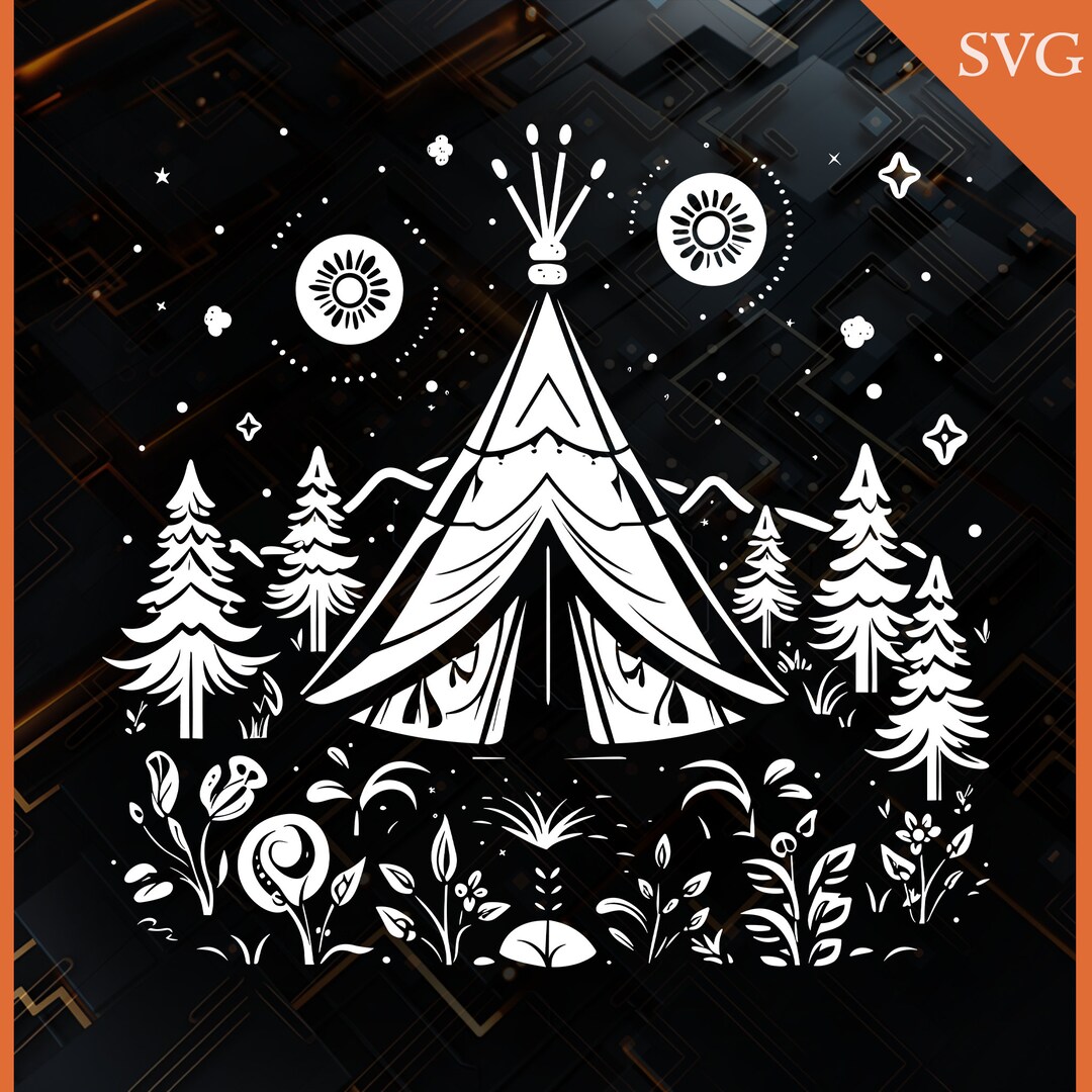 Boho Camping Svg PNG EPS Dxf SVG Ai - Etsy