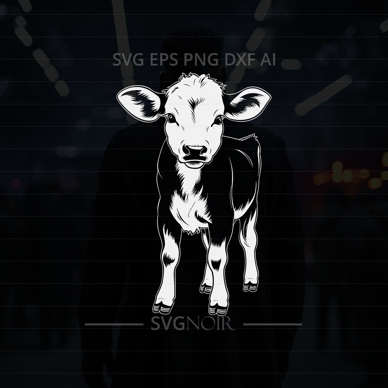 Cow Baby Calf Cute Vector Clipart in SVG, Ai, DXF, Eps, PNG Cricut ...