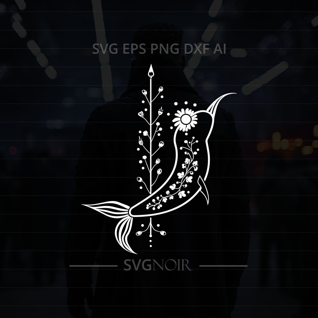 Boho Design Narwal Vector Clipart in SVG, Ai, DXF, Eps, PNG Cricut ...