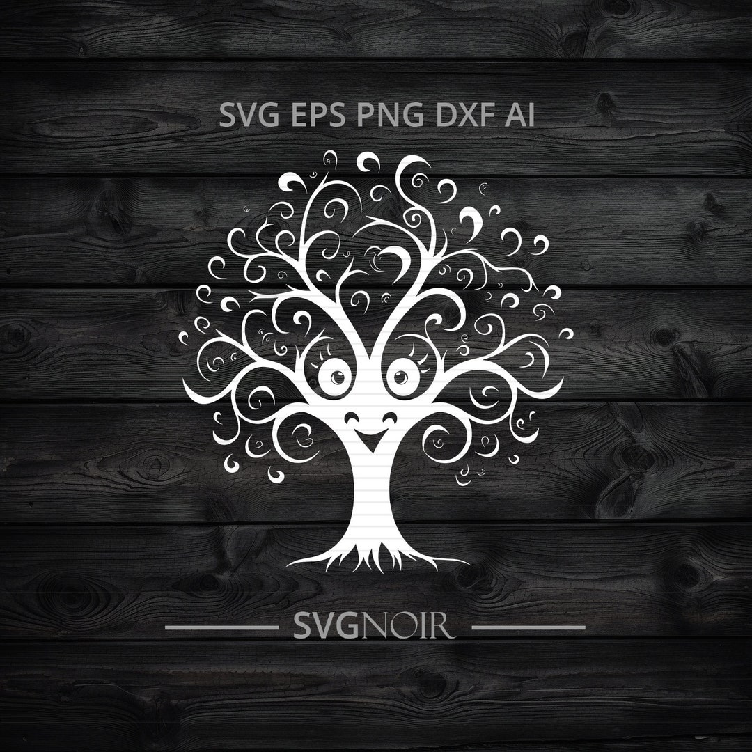 Whimsical Tree Svg Vector Graphic PNG EPS Dxf SVG Ai - Etsy