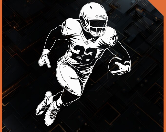 Football Running Back Vector Svg PNG EPS Dxf SVG Ai Files - Etsy