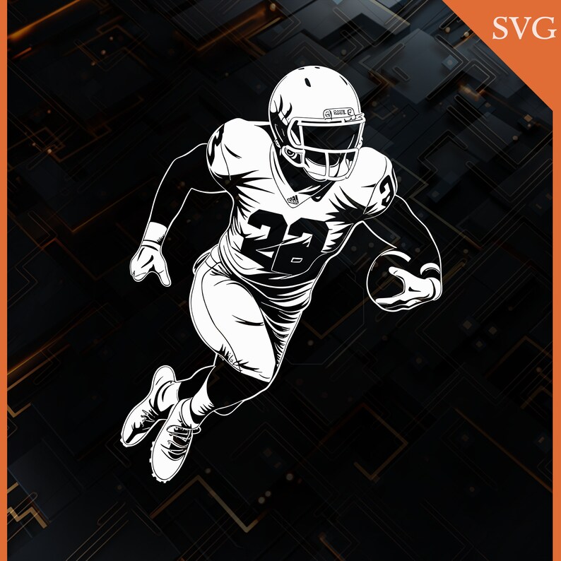 Football Running Back Vector Svg PNG EPS Dxf SVG Ai Files - Etsy