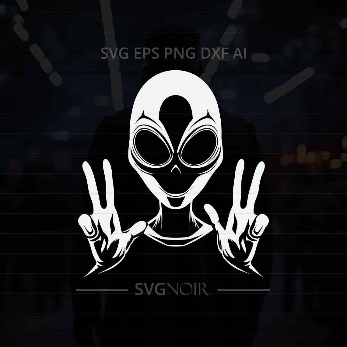 Alien Peace Sign Vector Clipart in SVG Ai DXF Eps PNG - Etsy