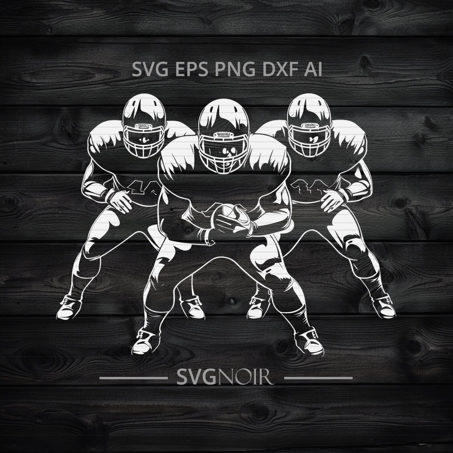 Football Offensive Line Vector Svg PNG EPS Dxf SVG .ai Cut Files - Etsy