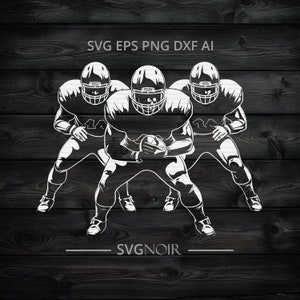 Football Offensive Line Vector Svg PNG EPS Dxf SVG .ai Cut Files - Etsy