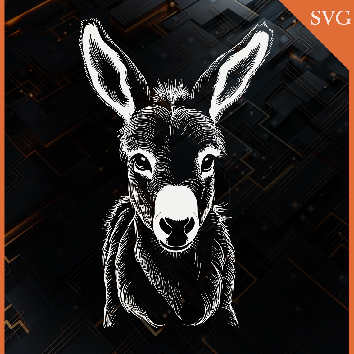 Baby Donkey Vector Clipart in SVG, Ai, DXF, Eps, PNG Cricut, Silhouette ...