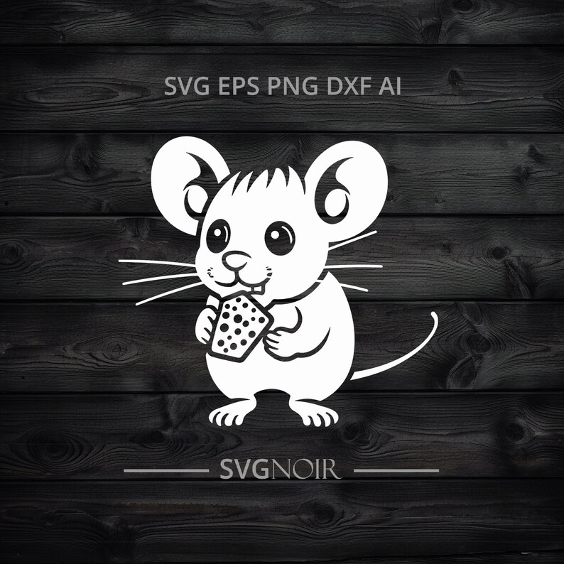 Mouse Nibbling Cheese Svg Vector Graphic PNG EPS Dxf SVG Ai Cricut ...