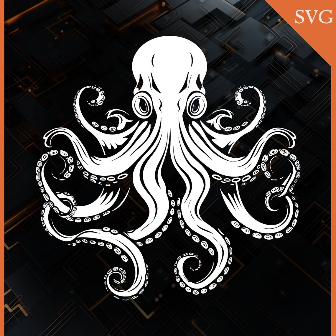 Octopus Svg Vector Graphic PNG EPS Dxf SVG Ai - Etsy