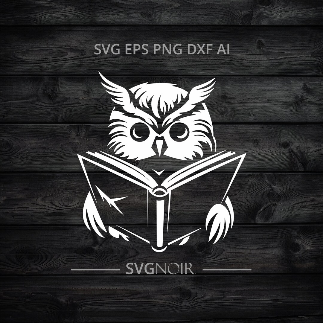 Owl Reading Svg Vector Graphic PNG EPS Dxf SVG Ai - Etsy