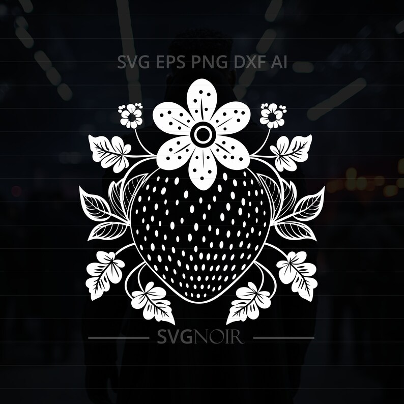 Boho Design Strawberry Vector Clipart in SVG Ai DXF Eps - Etsy