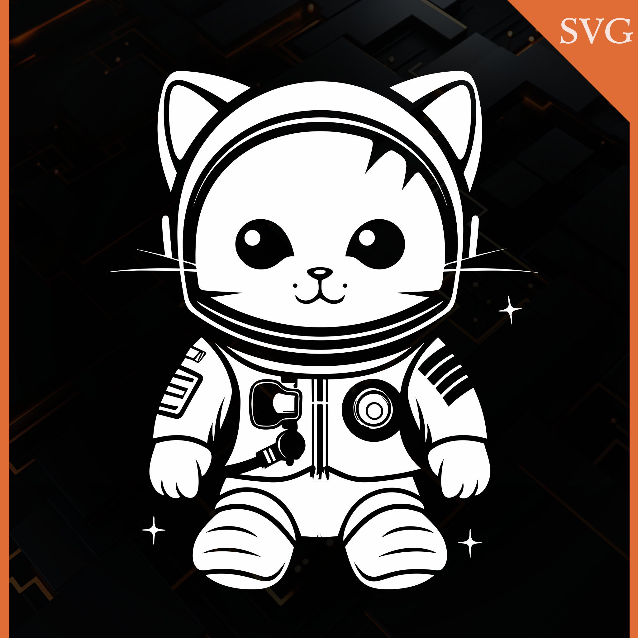 Cat in Astronaut Suit Space Svg PNG EPS Dxf SVG Ai Files - Etsy