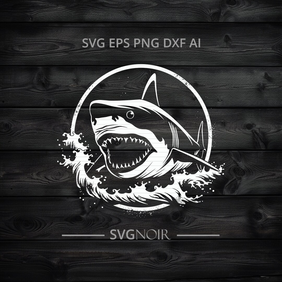 Shark Svg Vector Graphic PNG EPS Dxf SVG Ai - Etsy