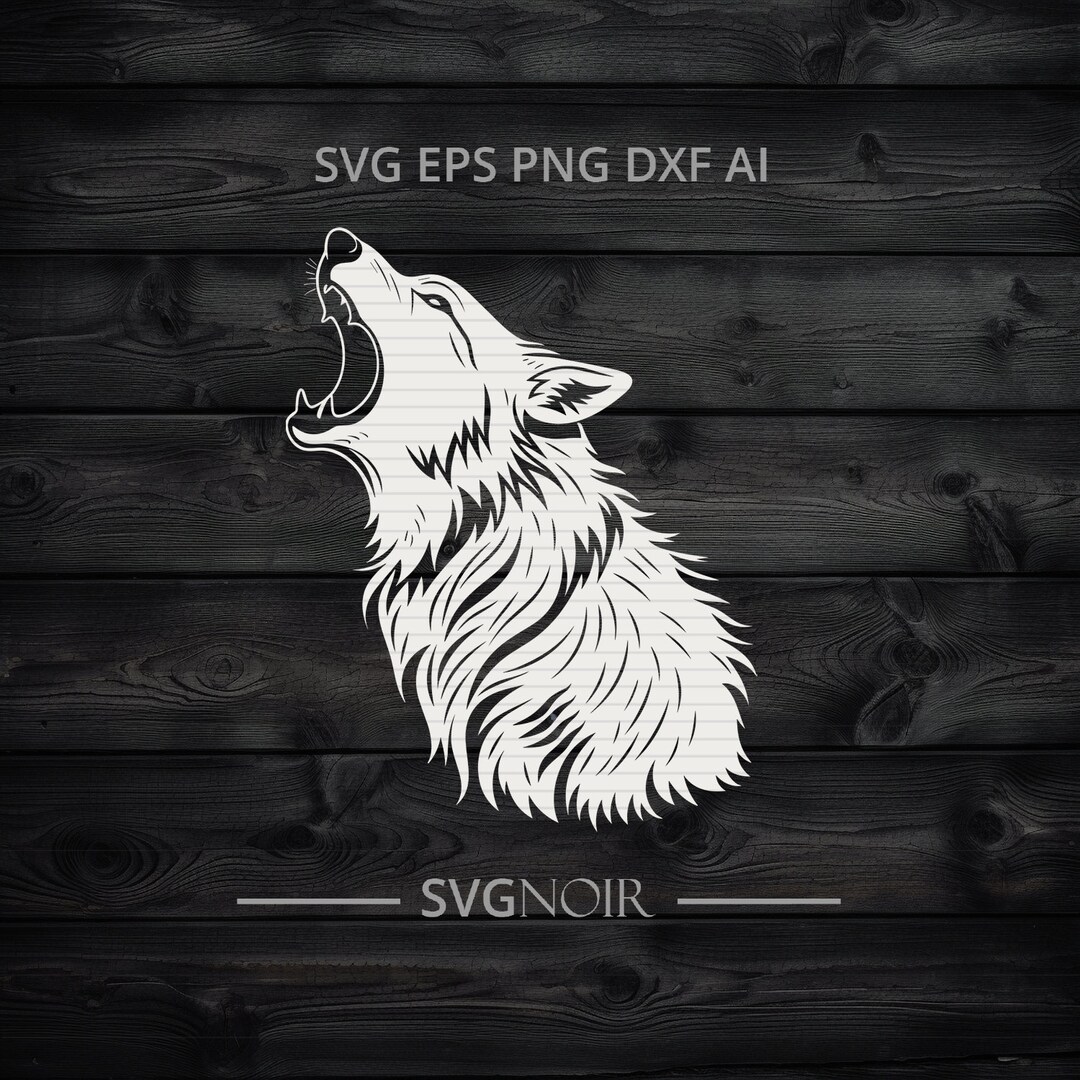 Noble Wolf Howling Svg PNG EPS Dxf SVG Ai - Etsy