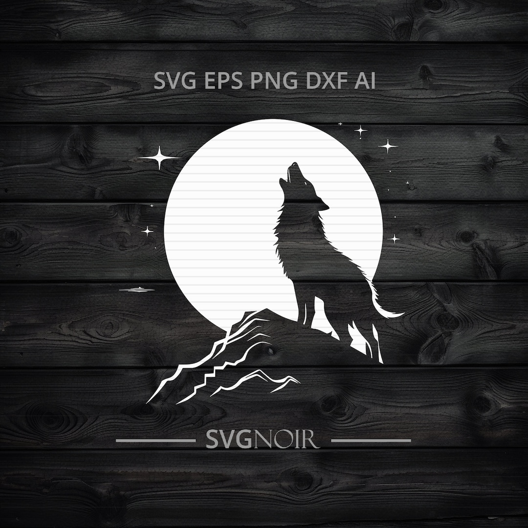 Wolf Howling Svg Vector Graphic PNG EPS Dxf SVG Ai - Etsy