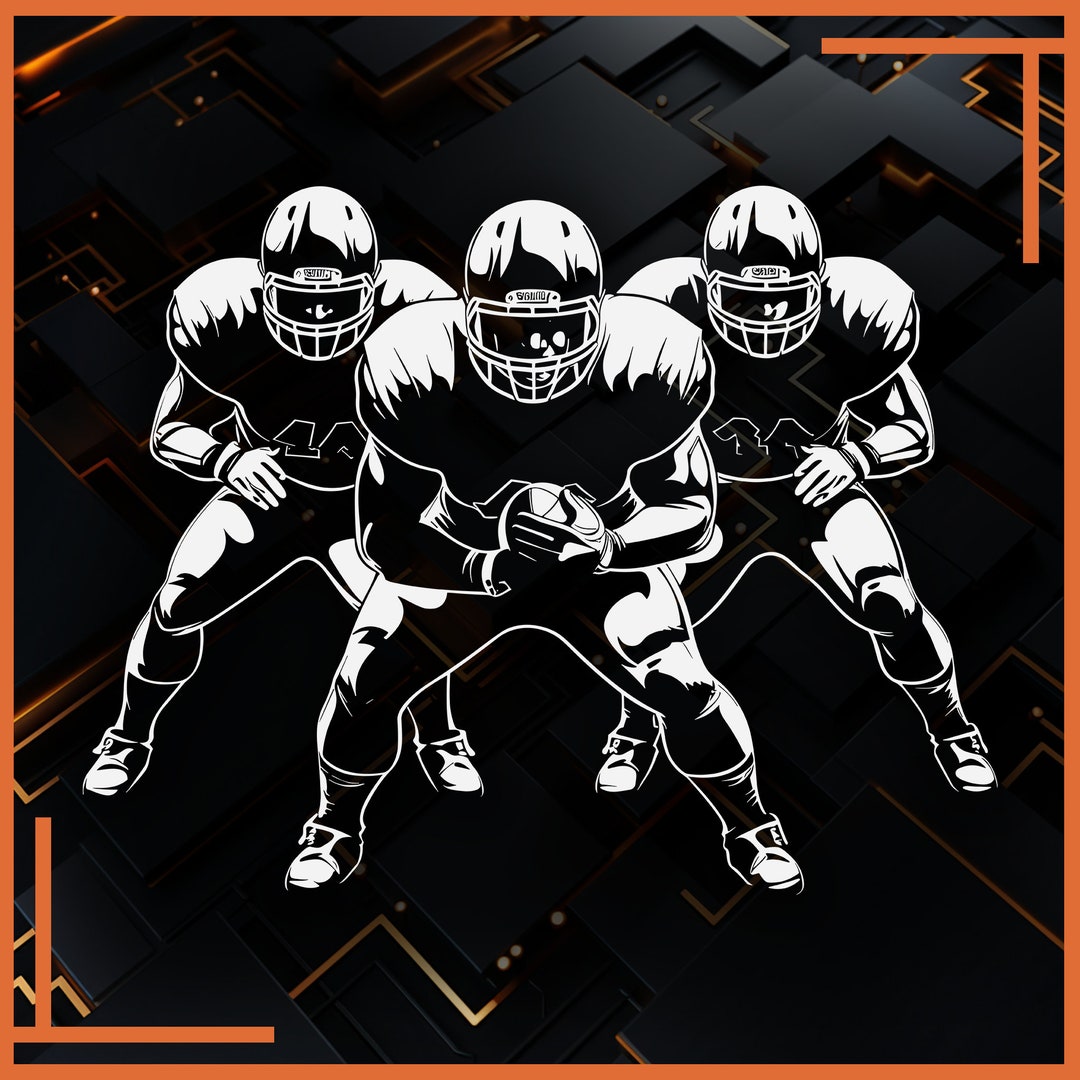 Football Offensive Line Vector Svg PNG EPS Dxf SVG .ai Cut Files - Etsy
