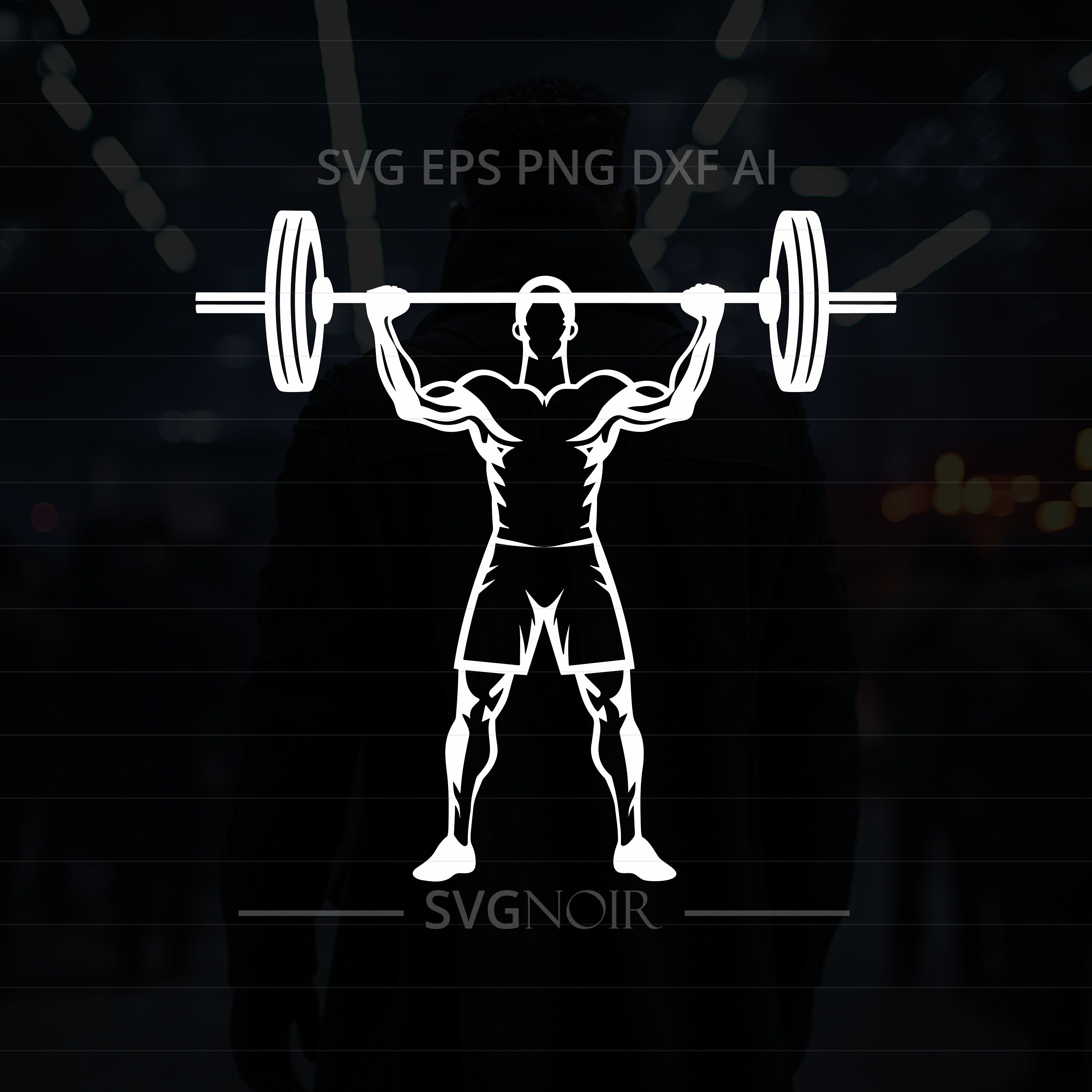 Weightlifter Vector Clipart in SVG, Ai, DXF, Eps, PNG Cricut ...