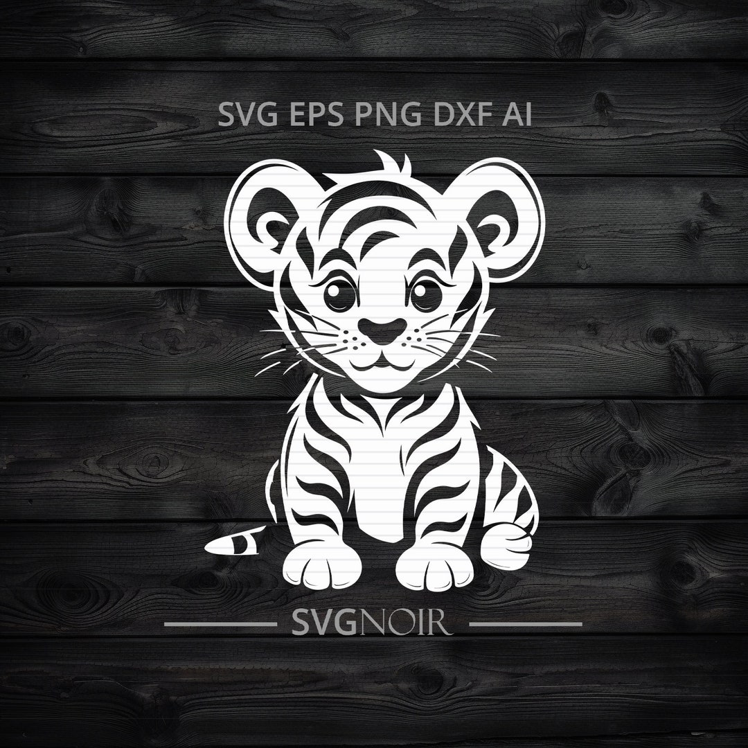 Tiger Cub Baby Vector Clipart in SVG Ai DXF Eps PNG - Etsy