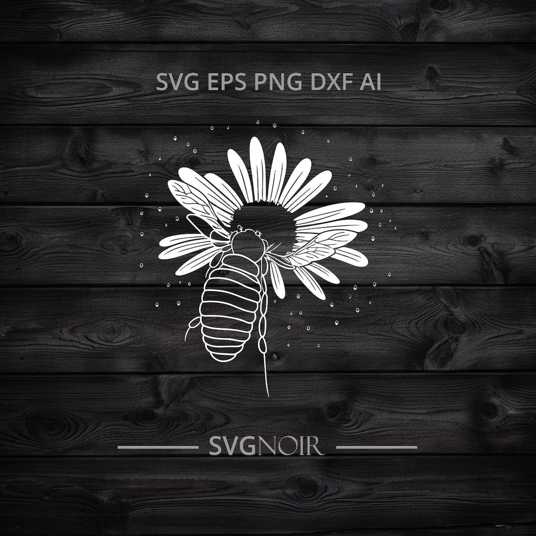 Bee Collecting Pollen Svg Vector Graphic PNG EPS Dxf SVG - Etsy