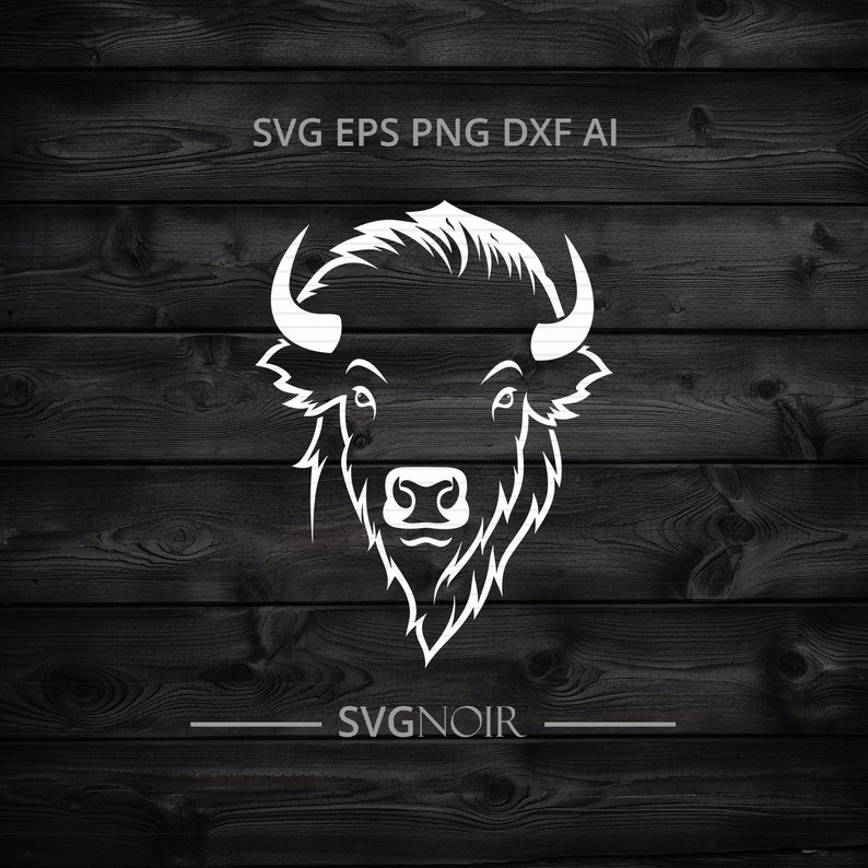Bison Head Svg PNG EPS Dxf SVG Ai - Etsy