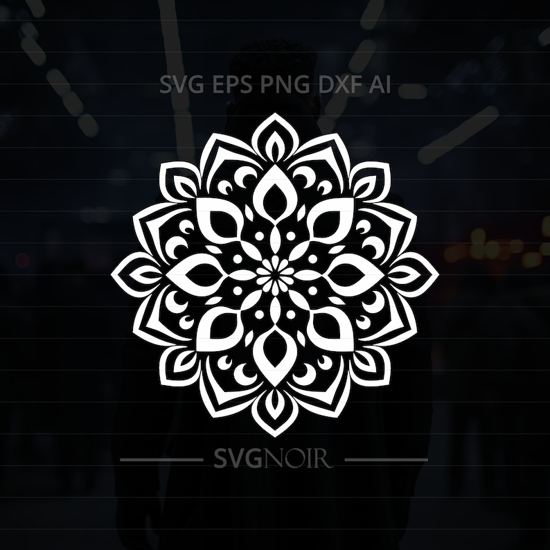 Mandala Flower Vector Clipart in SVG Ai DXF Eps PNG - Etsy