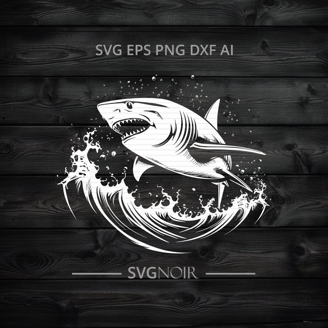 Shark Svg Vector Graphic PNG EPS Dxf SVG Ai - Etsy