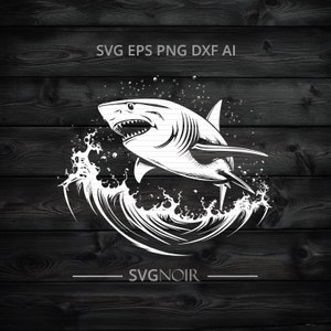 Tiburón svg / Gráfico vectorial / PNG EPS dxf SVG ai / - Etsy México