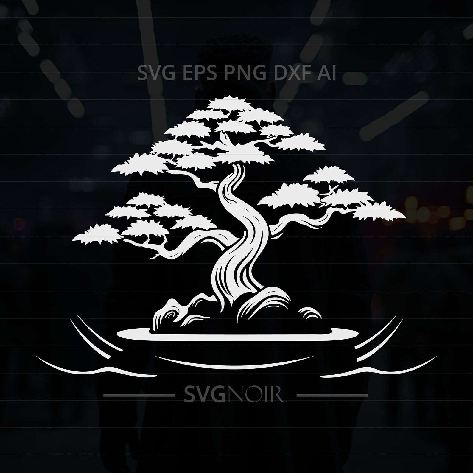 Bonsai Tree Vector Clipart in SVG, Ai, DXF, Eps, PNG Cricut, Silhouette ...