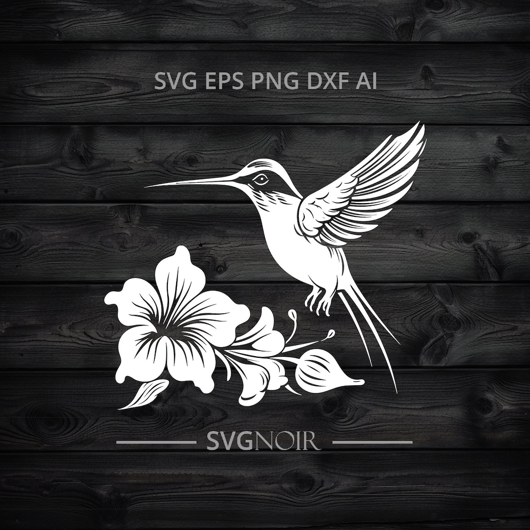 Hummingbird Svg Vector Graphic PNG EPS Dxf SVG Ai - Etsy