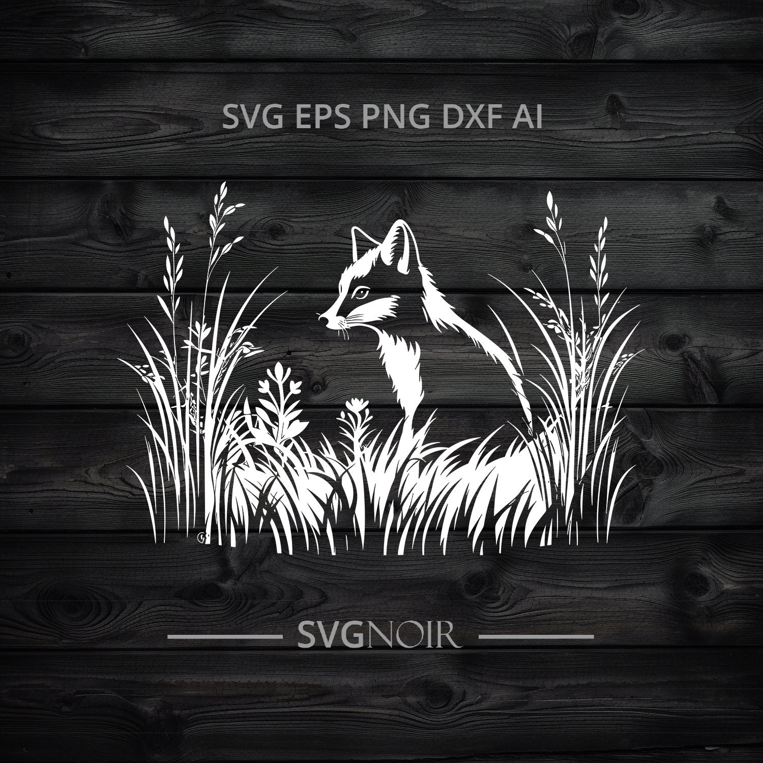 Fox Sneaking in Grass Vector Svg PNG EPS Dxf SVG Ai Files - Etsy