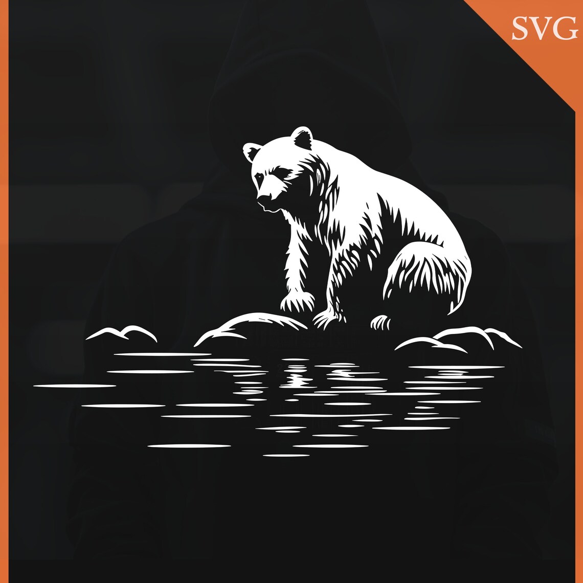 Bear Fishing Svg Vector Graphic PNG EPS Dxf SVG Ai - Etsy