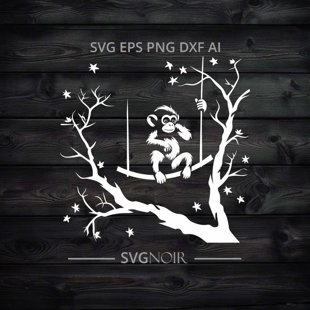 Monkey Svg Vector Graphic PNG EPS Dxf SVG Ai - Etsy