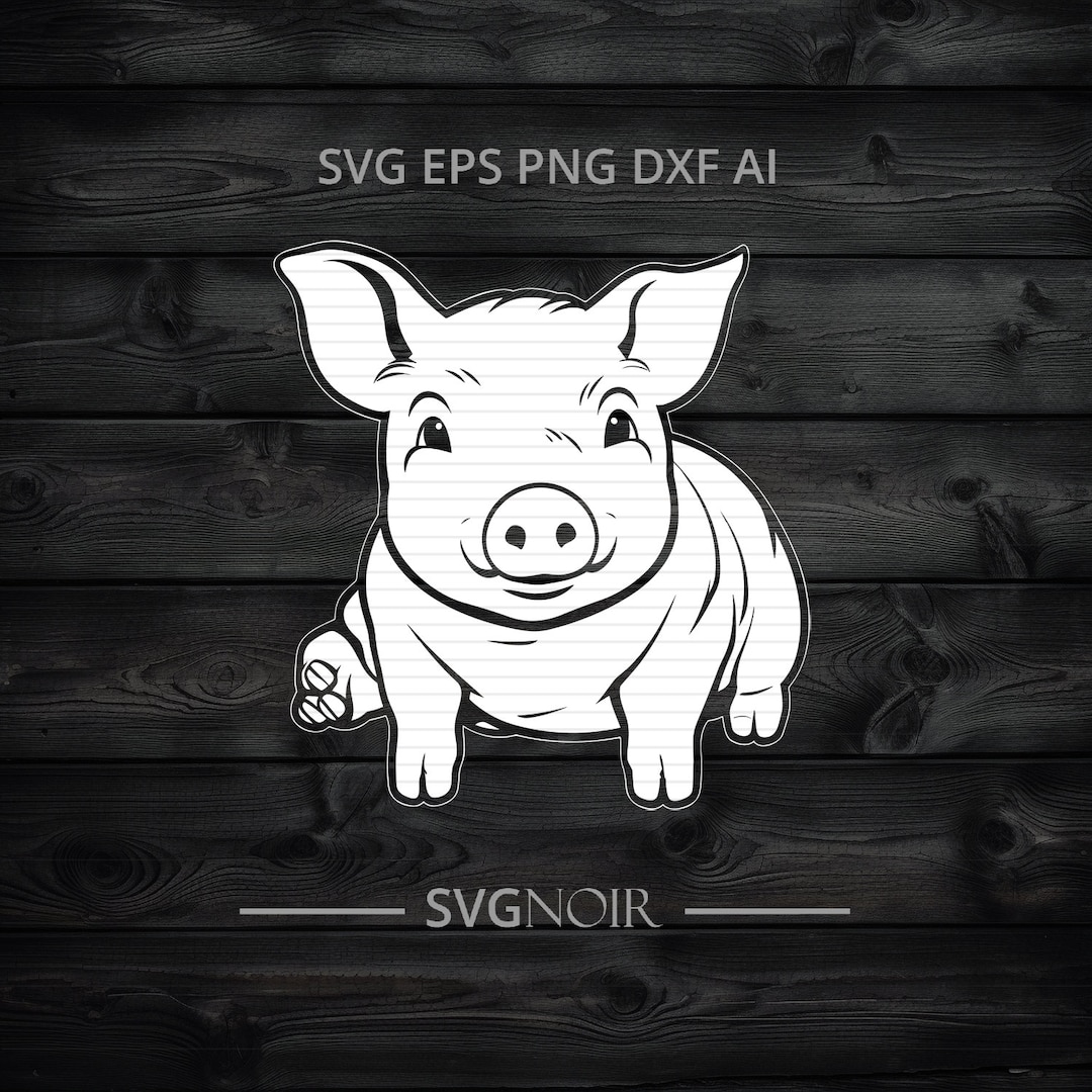 Happy Farm Pig Svg PNG EPS Dxf SVG Ai - Etsy